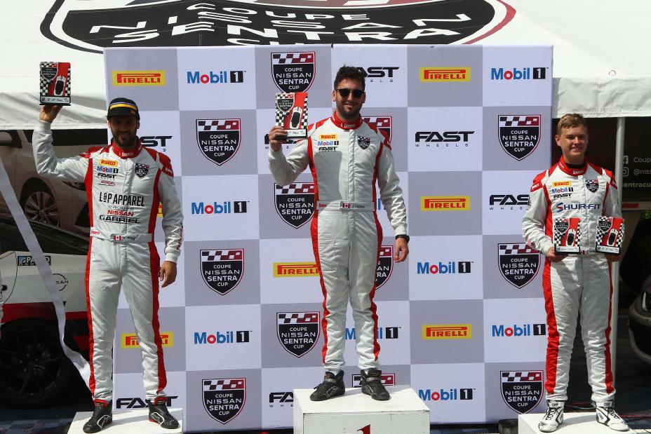 The podium of Saturday's race, with Jesse Lazare (1st), Kevin King (2nd ...