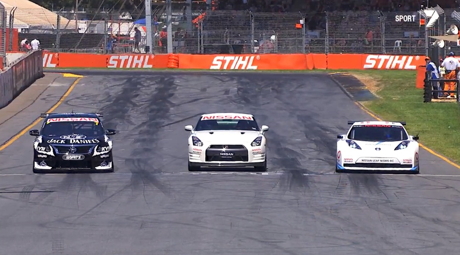 "Time Attack" at the Clipsal 500: Nissan GT-R vs. NISMO LEAF RC vs ...
