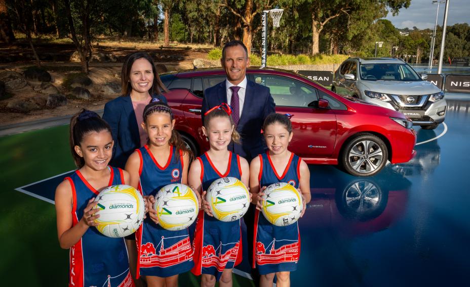 Kelly Ryan, CEO Netball Australia, Adam Paterson, MD Nissan Australia ...