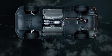 GT-R 2025 powertrain placed on black floor