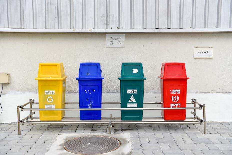 Waste sorting: recycled waste, general waste, wet waste, and hazardous ...